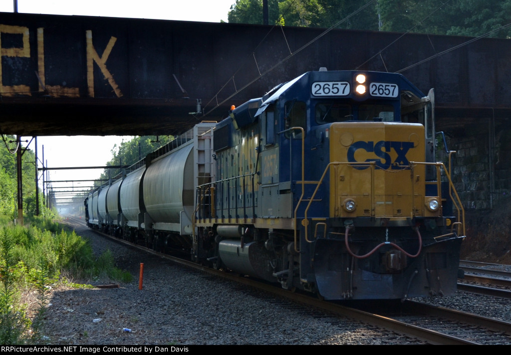 CSX 2657 leads C770-17 down track one